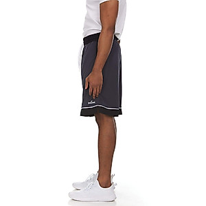 Spalding Mens Heat Performance Basketball Shorts with 10" Inseam, Gravel/Black, S
