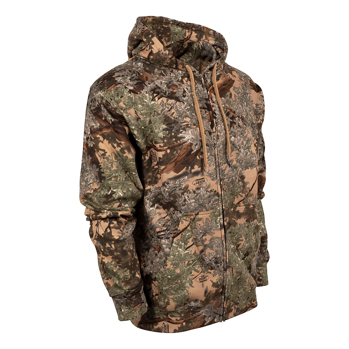 King's Camo KCB116 Men's Classic Cotton Full-Zip Hoodie, Desert Shadow, Large