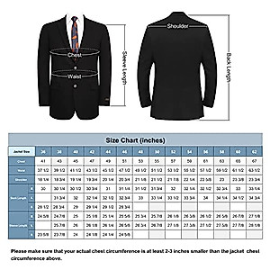 Men's Sport Coat Classic Fit 2 Button Stretch Blazer Suit Jacket Black