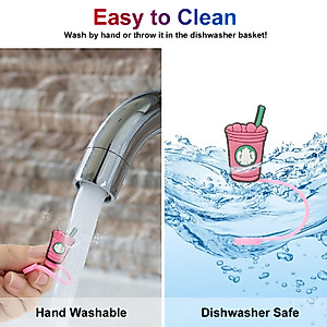 KEUYE Straw Cover Compatible With Starbucks Cup, 7Pcs Reusable Drinking Straw Cover, Splash Proof Straw Cover Cap, Straw Covers Cap for Tumbles,Cups Accessories (7-8MM-7PCS).