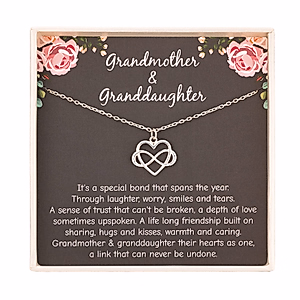 RareLove Grandmother Gifts from Granddaughter,Grandma Gift,925 Sterling Silver Tiny Infinity Heart Necklaces for Women,Grandma Birthday Gifts,Grandma from Granddaughter Grandchildren