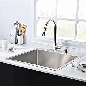 25 Drop In Kitchen Sink Stainless Steel-Hovheir 25x20 Drop In Topmount Sink 16 Gauge Stainless Steel Kitchen Sink Handmade Single Bowl Deep Kitchen Sink Outdoor Kitchen Sink with Cutting Board