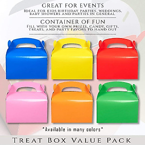 Pack of 24 Paper Treat Boxes - Gable Favor Boxes - Fun Party Play Goodie Boxes - 2 Dozen Bright Green Birthday Party Shower Loot Gift Boxes - 24 Count - 6.2 x 3.5 x 3.6 Inches