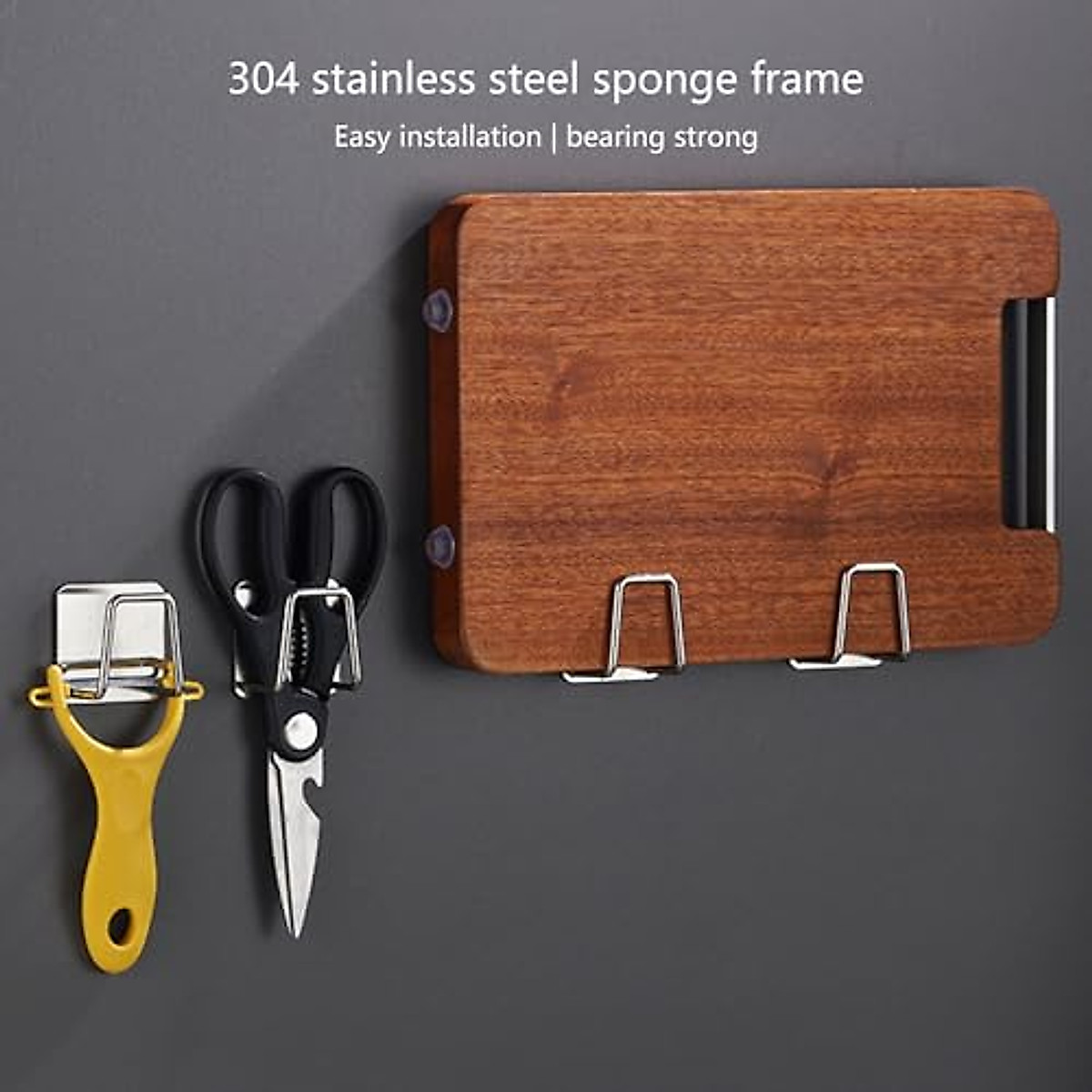 XPBEW Set of 2 Stainless Steel Sponge Drainer Rack for Sink Space Saving Hook with Back Adhesive Kitchen Organization Tool