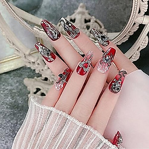 Halloween Nail Charms for Acrylic Nails 16PCS 3D Alloy Spider Skull Halloween Charms for Nails Decoration Dark Black Gothic Cross Moon Nail Gems and Charms Nail Jewelry Halloween Nail Supplies