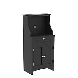 OS Home and Office Coffee Maker Utility Cabinet in Black kitchen microwave cart