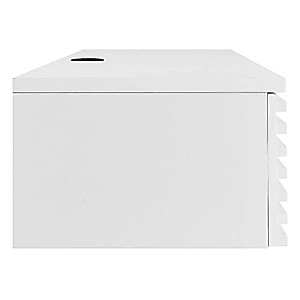 Modway Render 60" Mid-Century Modern Wall-Mount Office Desk in White