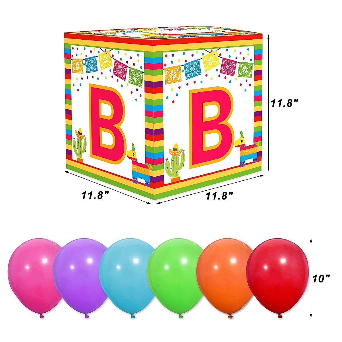 Kitticcino Mexican Baby Shower Balloon Boxes Let's Fiesta Blocks Taco Bout A Baby Party Supplies Cinco De Mayo Gender Reveal Birthday Centerpieces Decorations Photo Props Backdrop 40PCS