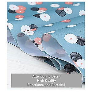 Ari Surplus 18Inches X 10FT Kitchen Liner for Cabinets, for Shelves, for Drawers Refrigerator, Non-Adhesive, Easy to wash, Waterproof and Oilproof (Blue, Flower)