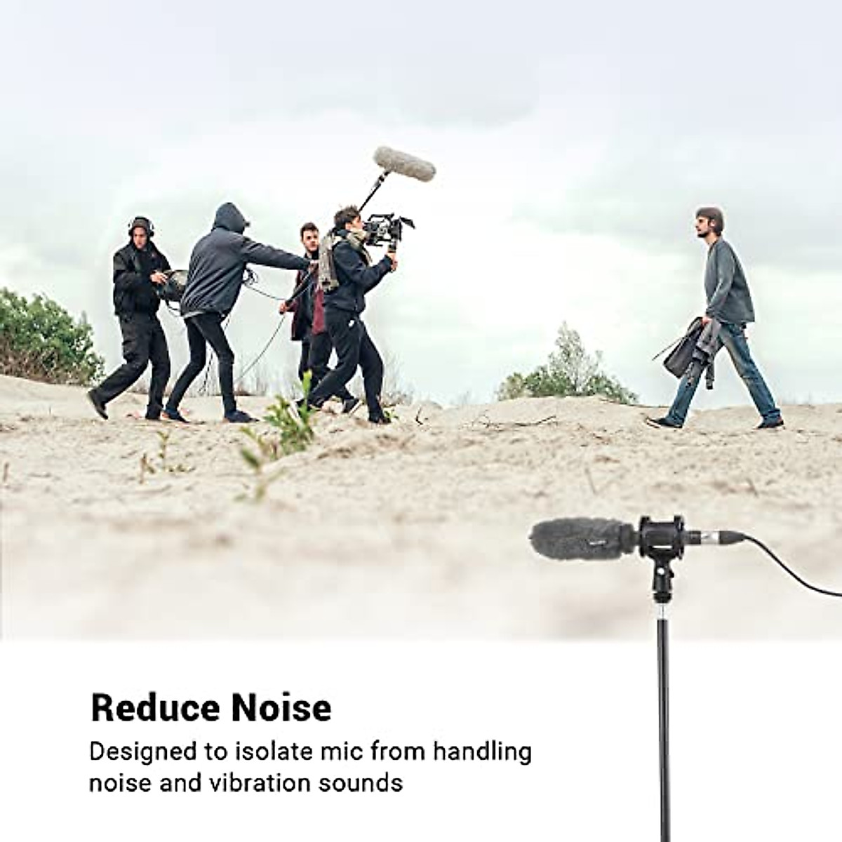 SMALLRIG Microphone Shock Mount with Cold Shoe Pinch for Camera Shoes and Boompoles 1859