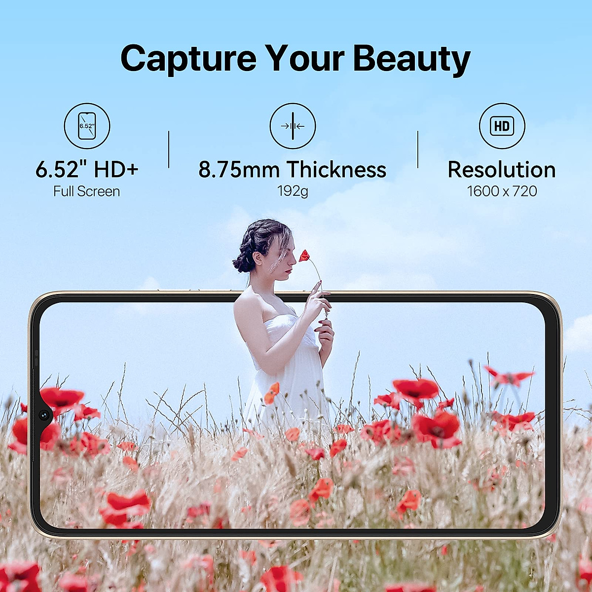 UMIDIGI C1 Unlocked Smartphone,Android 12 GO 3GB+32GB 256GB Expandable Cell Phone 5150mAh Battery with 6.52" Full Screen T-Mobile Smartphone 13MP Camera Mobile Phone