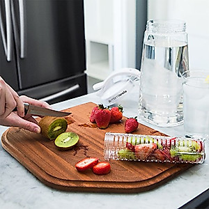 Fruit & Tea Infusion Water Pitcher - Free Ice Ball Maker - Free Infused Water Recipe Booklet - Includes Shatterproof Jug, Fruit Infuser and Tea Infuser