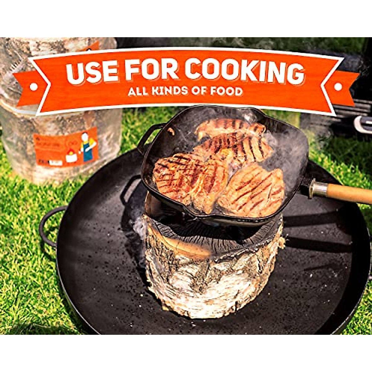 Zorestar Birch Bonfire Wood Log L-Size with fire Starters for Fireplace Inside - 100% Natural Cooking Firewood for Fire Pit, Campfire, Bonfire and Grill, Swedish Candle 6.4 lbs