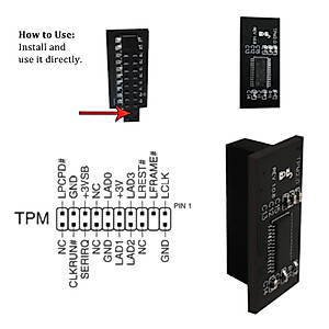 TPM 2.0 Module LPC Interface 20Pin Module Motherboard Compatible with TPM2.0 Remote Card Encryption Security Board Electronic Component