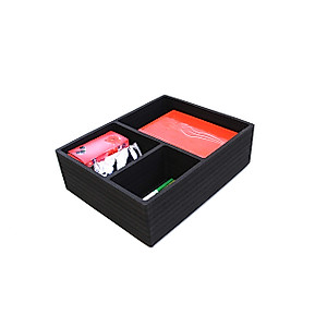 Polar Whale 5 pc Drawer Organizer Set (Compatible with Ikea Alex) Tray Waterproof for Office Home Dorm 11.5x14.5 Inches Spacious Compartments Black Extra Deep Pockets (Inserts only)