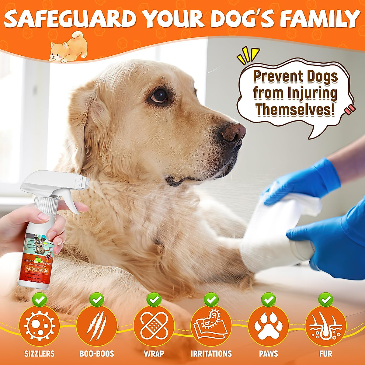 JARMAPOZ Bitter Apple Spray for Dogs to Stop Chewing, Anti Chew Behavior Training Aid for Dogs and Cats, Bitter Yuck Spray for Dogs Prevent Chewing Licking of Bandages, Paws, Shoes, Fur and Furniture