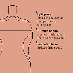 Tommee Tippee Insulated Sportee Bottle, 9oz, 12+ Months, Trainer Sippy Cup for Toddlers, Spill-Proof, Easy to Hold Handle, Pink & Mint, Pack of 2