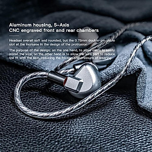 LETSHUOER S12 in-Ear Earphone 14.8mm Planar Magnetic Driver IEMs HiFi Headphone with Silver Plated Monocrystalline Copper Cable 3.5mm Headphones Jack (Grey)