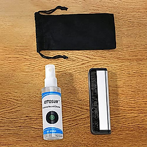 Record Cleaning Kit Kitosun Record Cleaner Fluid 30ml and Anti-Static Carbon Fiber Record Brush Set Perfect Solution to Keep Great Sounding for LP Vinyl Records