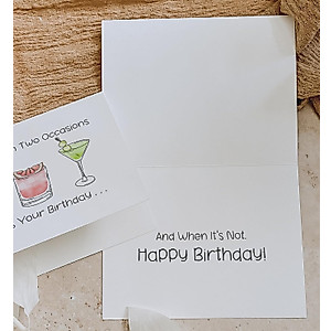 Funny Birthday Card For Drinkers. Happy Birthday Cocktails Card. Alcohol Joke Birthday Card. Hilarious Birthday Card For Best Friend. I Only Drink On Two Occasions Card