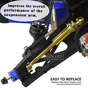 RC Stainless Steel Drive Shaft CVD Upgrades Part for 1/10 Slash VXL 4X4,Rustler VXL 4X4,Stampede VXL 4X4,Hoss VXL 4X4 4WD,4PCS Front Rear #45 Axles with Hex,Gold