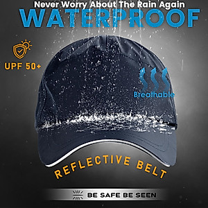 Lvaiz Mens Waterproof Golf Baseball Cap Windproof Unstructured UPF50+ Outdoor Caps for Women Sport Adjustable Tennis Hat (Navy Blue), One Size