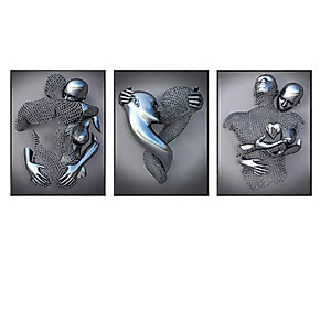 Metal figure sculpture art poster spray painting core modern living room home decoration painting corridor corridor hanging painting