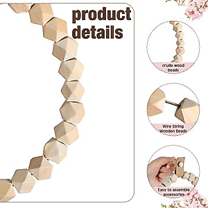 Sieral 2 Pcs Boho Towel Rack for Bathroom 7.5 in Handmade Wooden Bead Towel Ring Farmhouse Towel Holder Wall Mounted Rustic Towel Hanger Decorative Home Decor for Kitchen Toilet Wall