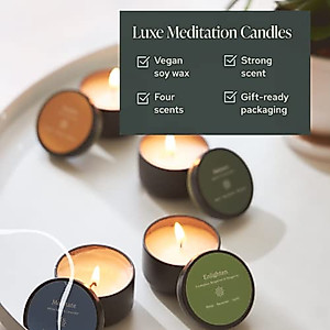 Mindful & Modern Natural Candle Gift Set | Palo Santo & Balsam Fir, Sage & Lavender, Ginger & Lemongrass, Eucalyptus, Bergamot & Tangerine | Stress Relief Aromatherapy Candles | Scented Home Fragrance