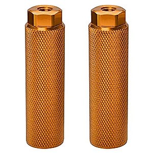 Vuwuma Amotor Bike Pegs Aluminum Alloy Anti-Skid Lead Foot Bicycle Pegs BMX Pegs for Mountain Bike Cycling Rear Stunt Pegs Fit 3/8 inch Axles (Yellow) 11