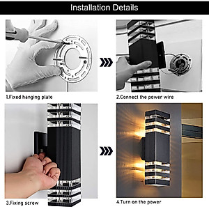 TUORD 4Pack 15inch Outdoor LED Wall Lights,4000K Day White Outdoor 18W Wall Light Aluminum Body Waterproof IP65 led Porch Light for House Patio Garage Garden.