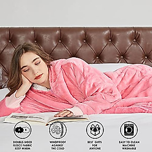 JOYWOO Wearable Blanket Hoodie, Oversized Hoodie Sweatshirt Blanket for Adults Women Men, Gift, Cozy and Fuzzy Sherpa Hoodie Blanket with Zipper and Giant Pocket