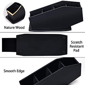 Gothvanity Coffin Brush Holder - Gothic Desk Organizer - Wooden Coffin Pen Holder -Spooky Decor for Bathroom, Living Room or Bedroom- Black - 10x 5x3.25 Inches