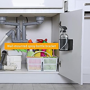 curfair 3 All-Purpose Spray Bottle Organizer Holder Wall Mount Craft Workspace Steel Spray Can Holder Organizer Spray Bottle Rack for Home Garage Craft Workspace Paint Can Holder Rack 2Holes