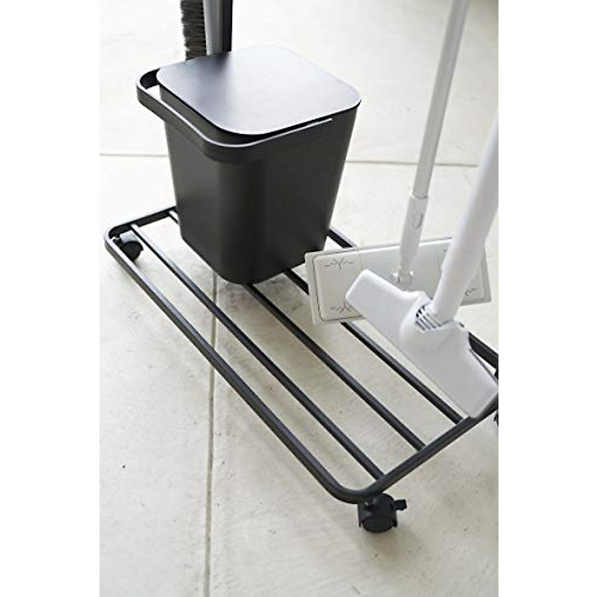 Yamazaki Home Tower Rolling Supplies Rack closet storage and organization systems, One Size, Black