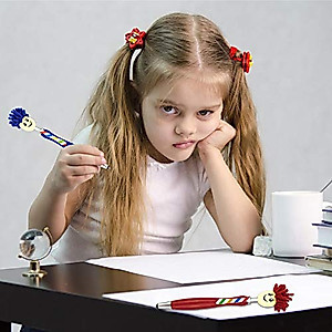 Yarachel Mop Topper Pens - Screen Cleaner Stylus Pens 3-in-1 Stylus Pen Duster Creative Gel Ink Rollerball Pen for School Home Office Stationery Store Kids Girls Gift (6 Colors, 24 Pieces)