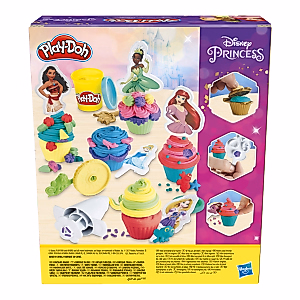 Play-Doh Disney Princess Cupcakes Playset Arts and Crafts Toy for Kids 3 Years and Up with 6 Non-Toxic Cans Including Dual Sparkle