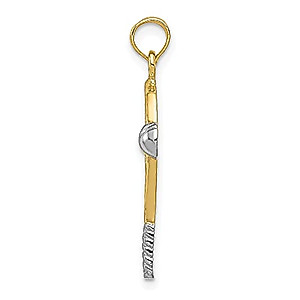 IceCarats 14K Yellow Gold Tennis Racquet Necklace Charm Sports Pendant 28mm x 10mm Only