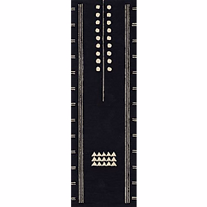 Momeni Simba Wool Hand Tufted Contemporary Indoor Area Rug, Navy, 2'6" X 8' Runner