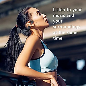 Haourlife Bone Conduction Headphones Bluetooth 5.3 Wireless Open Ear Headphones with 32G Memory Mp3 Player Earphones Built-in Mic Sweat Resistant Headset for Workout Sport Running Cycling