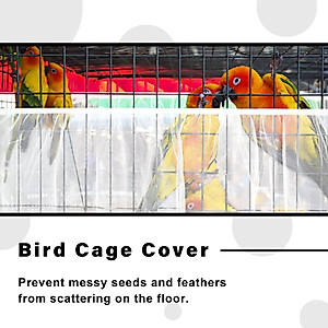 Chihutown Bird Cage Seed Catcher Skirt, Bird Cage Mesh Net Cover, Parakeet Cage Skirt, Bird Cage Cover Seed Catcher for Round Square Cages (White)