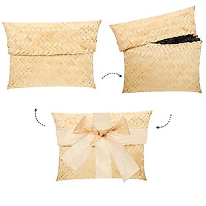 Alipis Bamboo Sticky Rice Basket Bamboo Pillow Candy Box Treat Packing Boxes Party Favors Boxes Sticky Rice Basket Snack Storage Basket Tea Container for Wedding Party Mothers Day Gift L