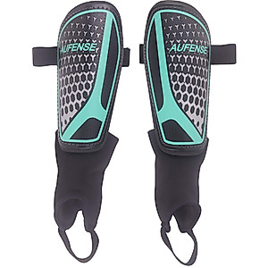 Aufense Soccer Shin Guards for Toddlers Kids - Durable Shin Pads with Ankle Protection for Ages 2-14 Boys and Girls (Black, S)