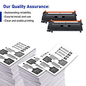 TN660 High Yield Toner Cartridge: TN 660 TN-660 2Pack Black Compatible Replacement for Brother HL-L2380DW HL-L2300D HL-L2340DW MFC-L2740DW MFC-L2700DW MFC-L2720DW DCP-L2540DW Printer