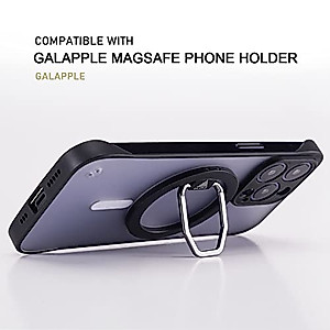 GALAPPLE Ultra-Thin Frameless Magnetic Case for iPhone 14 ProMax, Black Matte Minimalist Case with Shockproof Corner& Finger Loop String, Compatible with Magsafe Charger&Accessories(6.7"- 3 Camera)