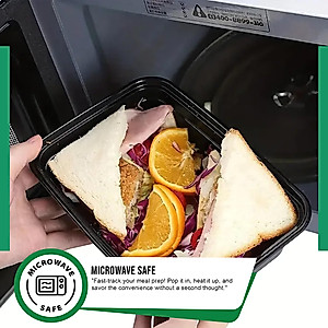 Fonteme 38 oz Meal Prep Container with Lids – 10 Pack | Disposable Food Storage Containers | BPA-Free, Microwave, Freezer Safe Rectangular Containers