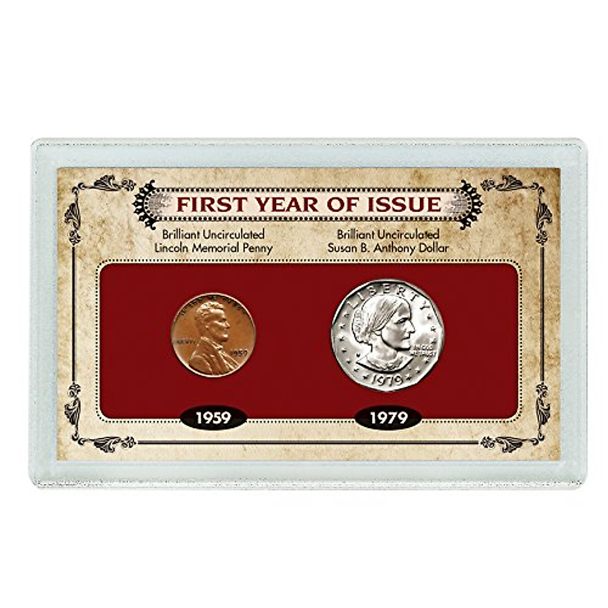 American Coin Treasures First Year of Issue Lincoln Memorial Penny and Susan B. Anthony Dollar