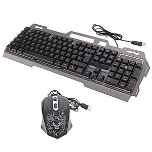 Acogedor Gaming Keyboard and Mouse Combo, Colorful RGB Lighting 104 Keys USB Wired Mechanical Feeling Keyboard Wired Gaming Mice for 7 8 10