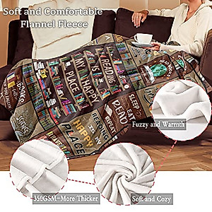 HSELOGI Book Lovers Gifts Blanket Librarian Gifts Throw Blanket Book Club Gifts for Women Reading Lover Bookish Literary Gifts Ideas Best Bookworm Gifts on Birthday Christmas Graduation 50"x60"