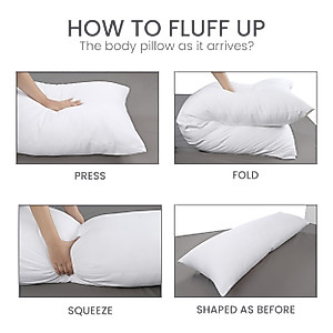 Utopia Bedding Full Body Pillow for Adults (Pack of 6, White), 20 x 54 Inch Long Pillow for Sleeping, Large Pillow Insert for Side Sleepers